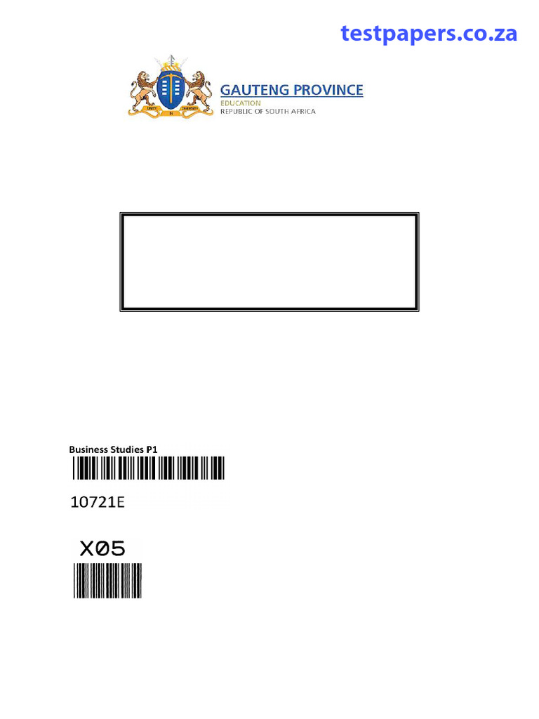 Gauteng Business Studies Exam Paper 2021 | PDF | Strategic Management ...