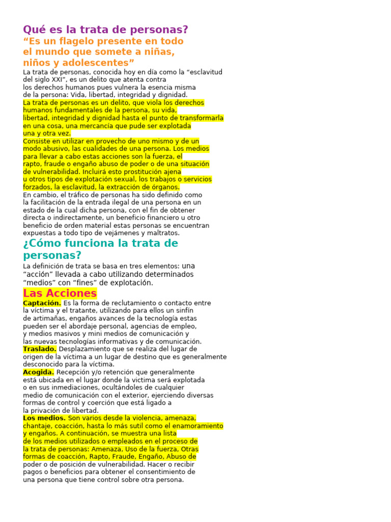 Qué Es La Trata de Personas | PDF | Trata de personas | Violación