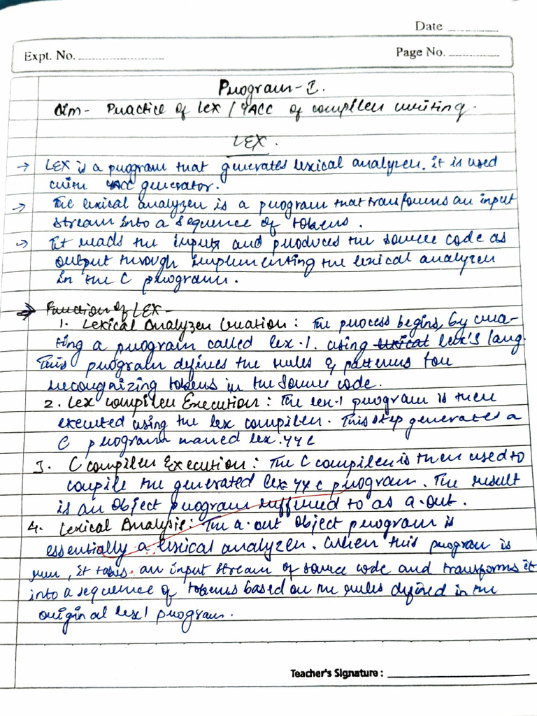 Compiler Design File BTech CSE 5th Semester | PDF