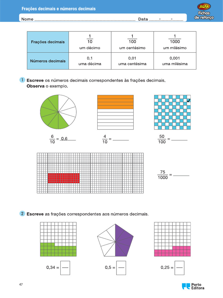 Frações Decimais e Números Decimais | PDF