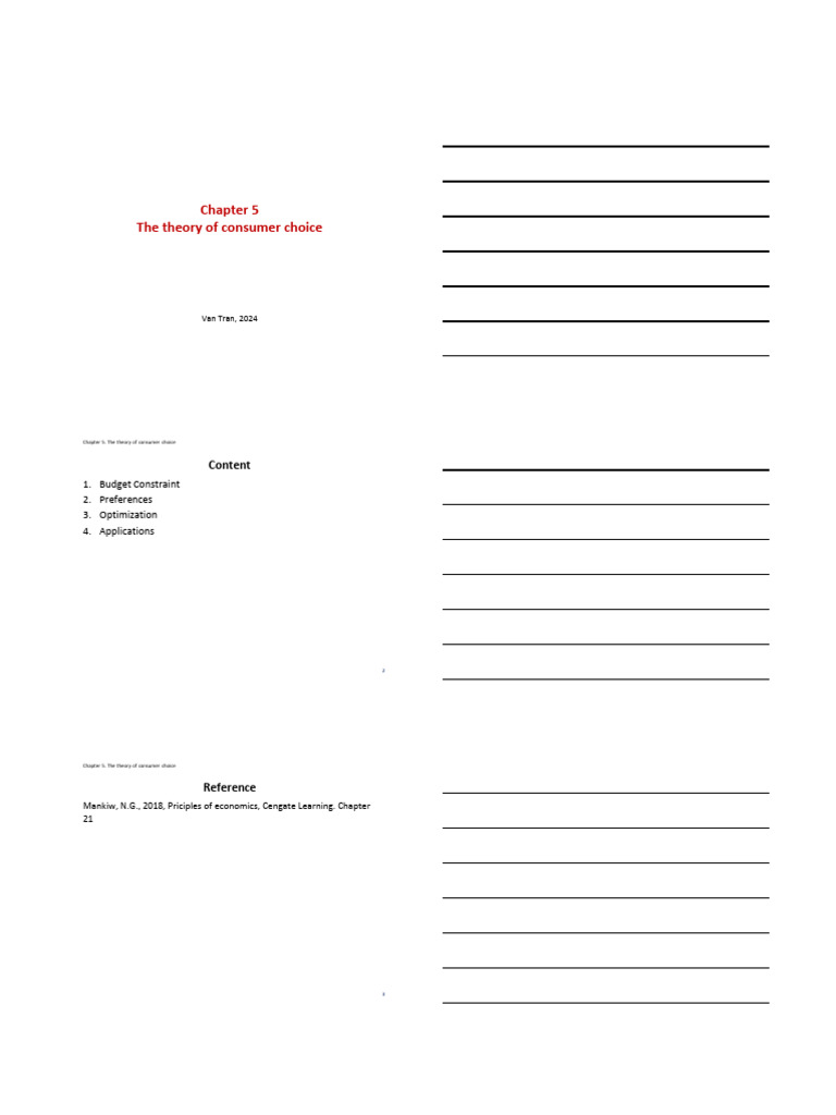 5 The Theory of Consumer Choice | PDF | Utility | Labour Economics