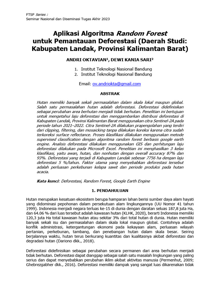 Deforestasi di Landak: Analisis Random Forest | PDF