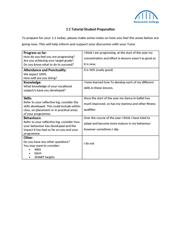 Tutorial 1-1 Session (1) Harry | PDF | Career & Growth