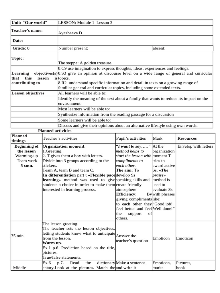 lesson 3 | PDF | Behavior Modification | Human Communication