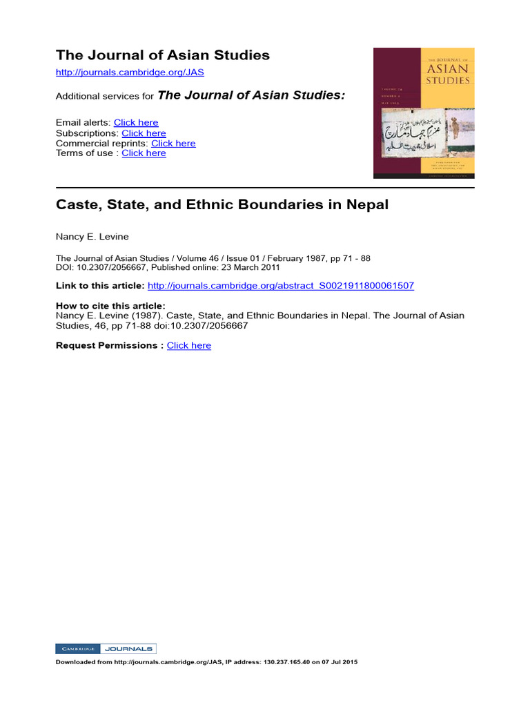 4 Caste State and Ethnic Boundaries in Nepal | PDF | Nepal | Caste