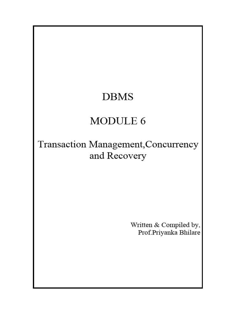 DBMS Module6 | PDF | Career & Growth | Business