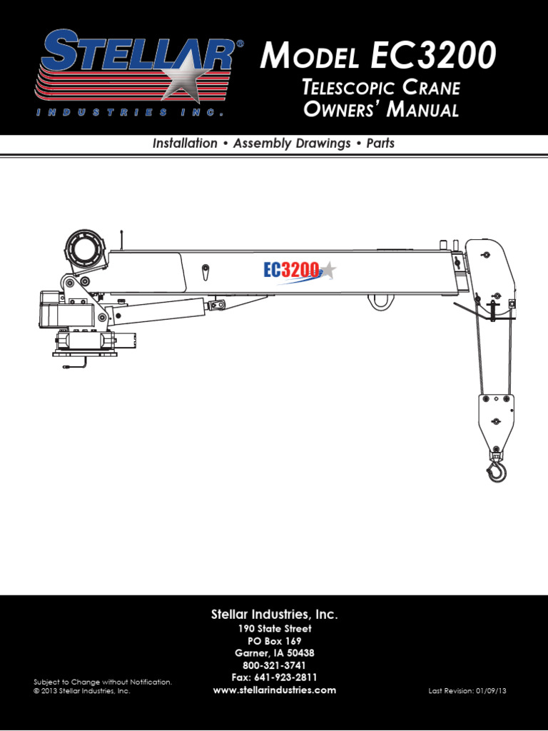 EC3200 Crane Installation Manual | PDF | Crane (Machine) | Pound (Mass)