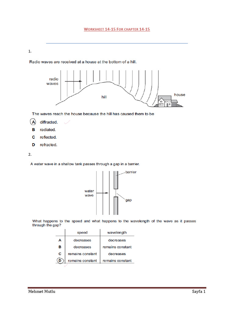 Physics Chapter 14-15 Exam Style Questions | PDF