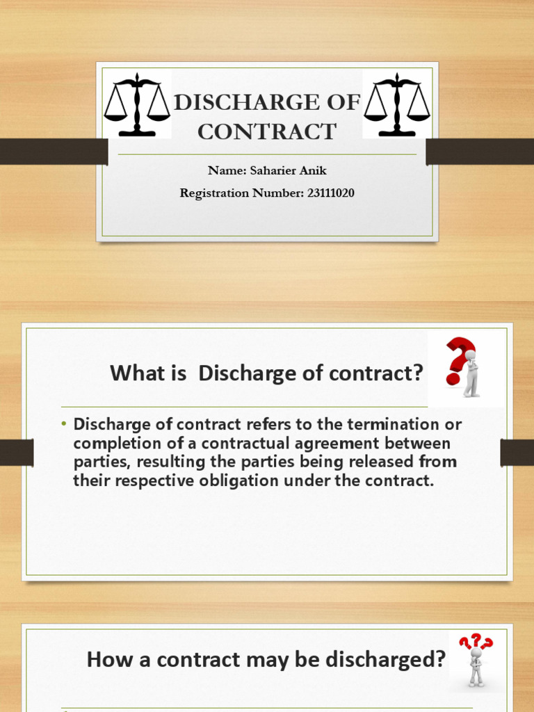 DISCHARGE OF CONTRACT Anik | PDF