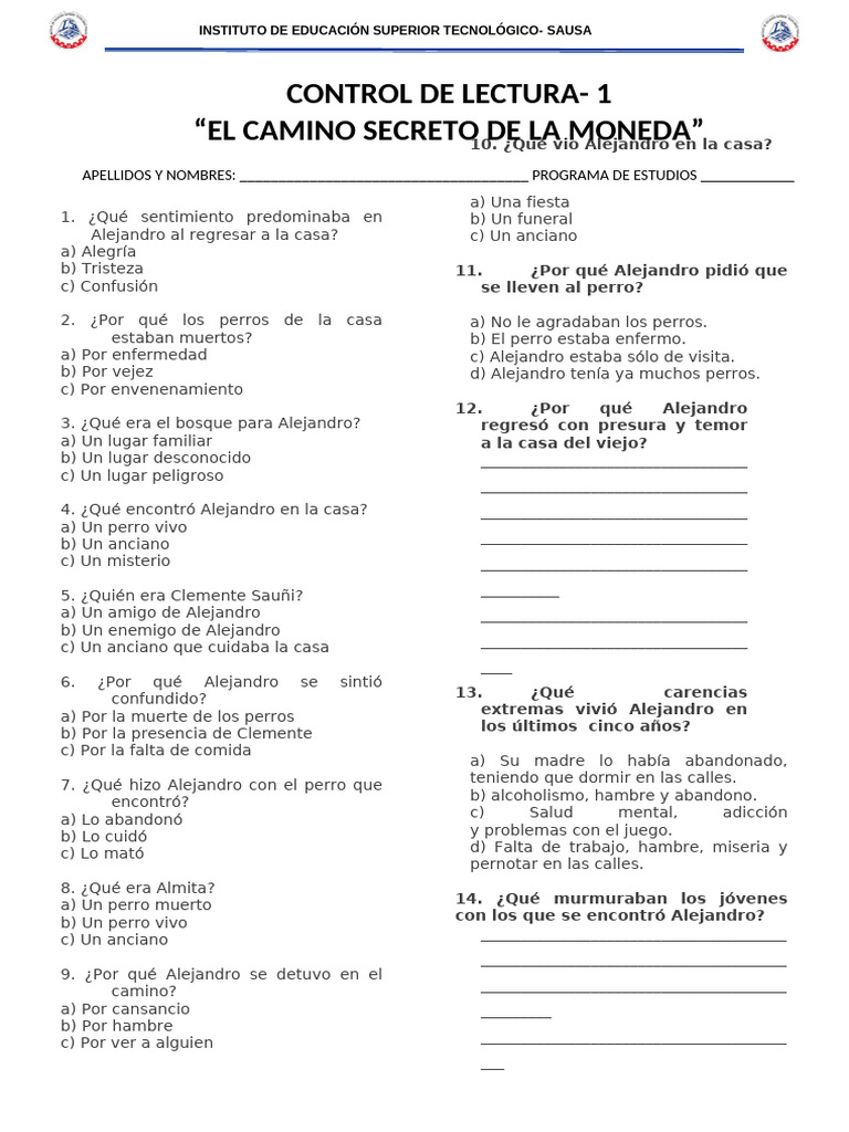 Control de Lectura | PDF