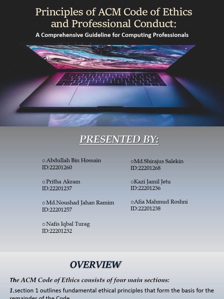 Principles of ACM Code of Ethics and Professional | PDF | Security ...