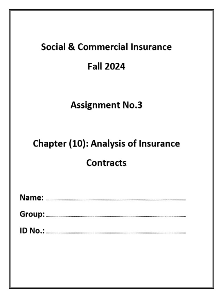 Insurance Contract Analysis Assignment | PDF | Liability Insurance ...