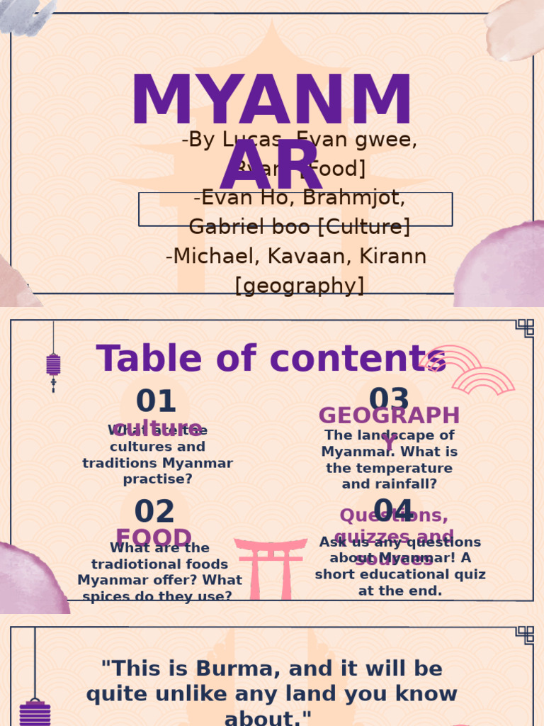 Myanmar Slides Template | PDF | Rain | Desserts