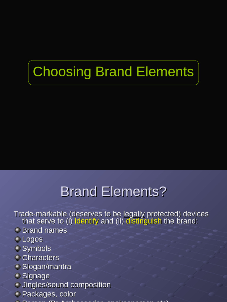 Choosing Brand Elements - ELMS | PDF
