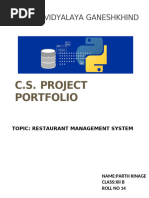 Computer Science Project of Restaurant Management System | PDF | Technology & Engineering