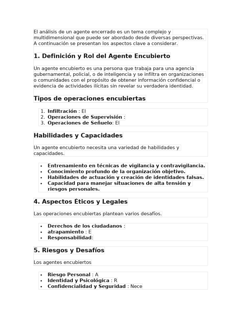 Análisis Completo de Agentes Encubiertos | PDF | Responsabilidad ...