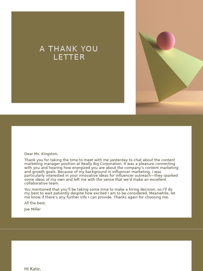 A thank you letter | PDF