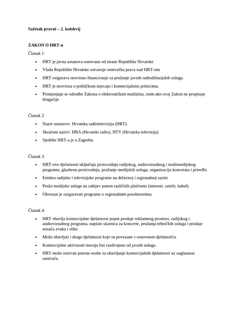 Sažetak Pravni - 2.kolokvij | PDF