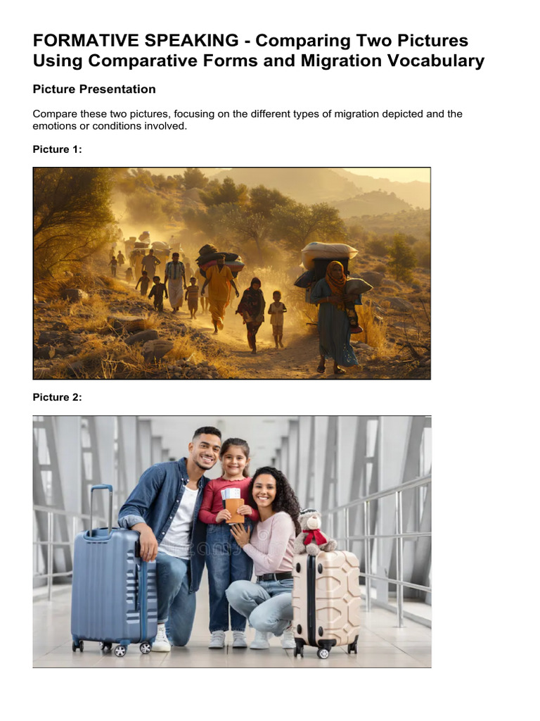 Comparing Migration in Two Pictures | PDF | Human Migration | Emotions