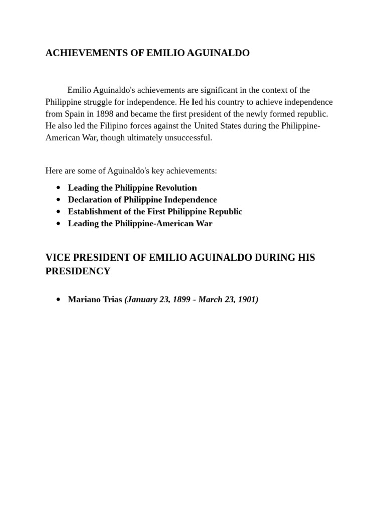 Emilio Aguinaldo | PDF | History
