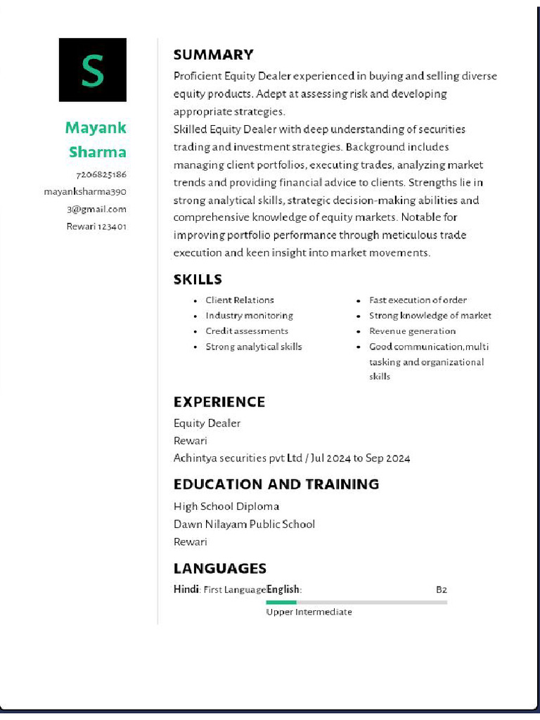 Mayank's Resume | PDF