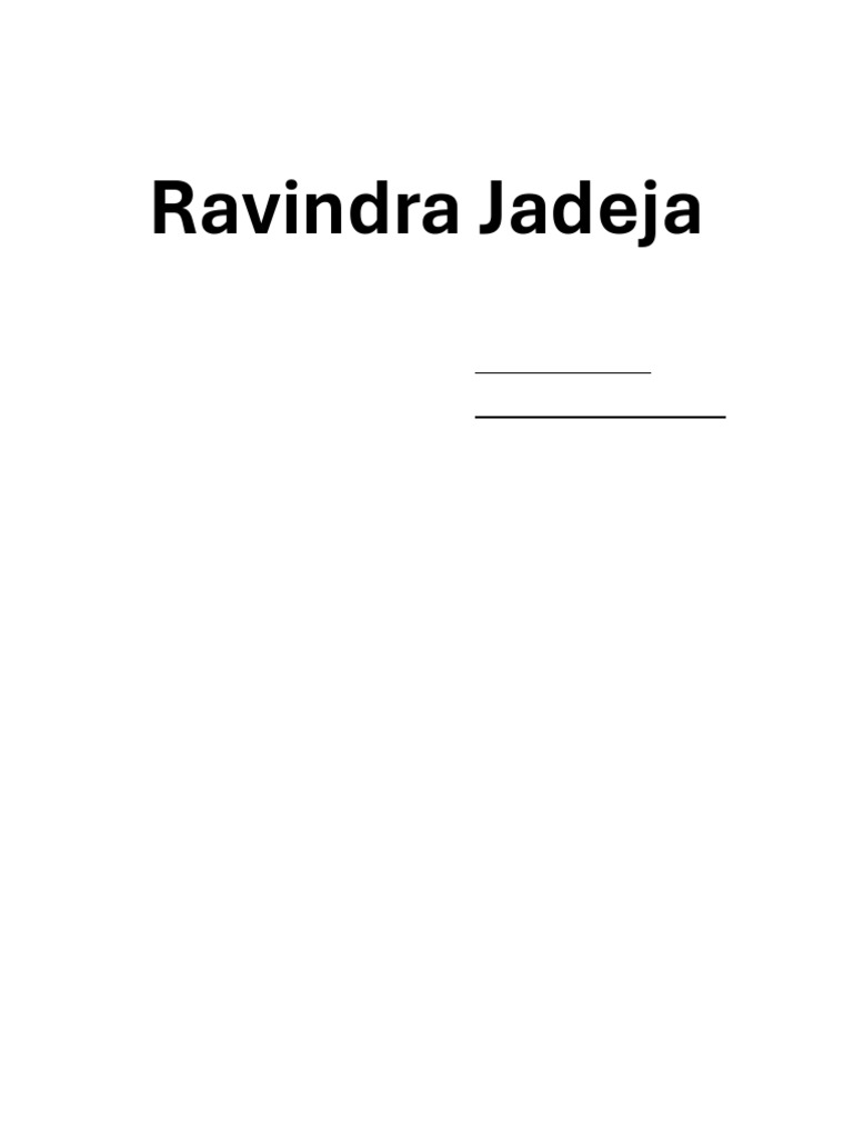 Ravindra Jadeja | PDF | Business