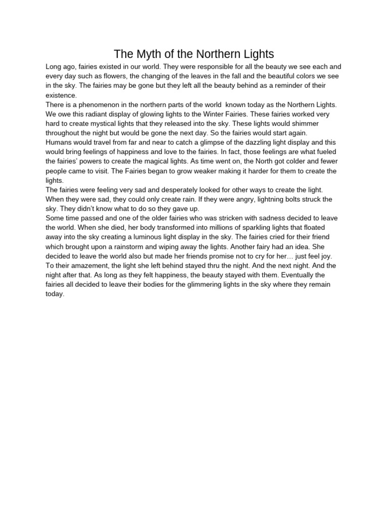 The Myth of The Northern Lights | PDF | Poetry