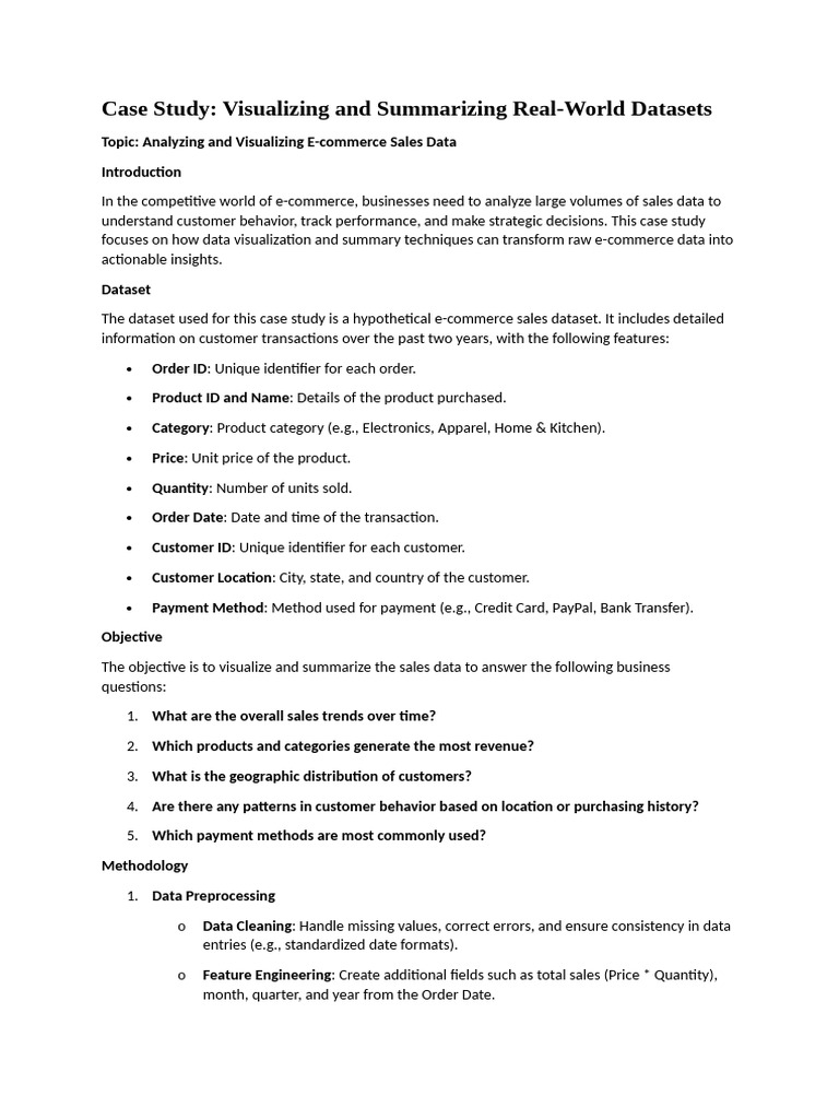 Case Study unit 2 | PDF | E Commerce | Data