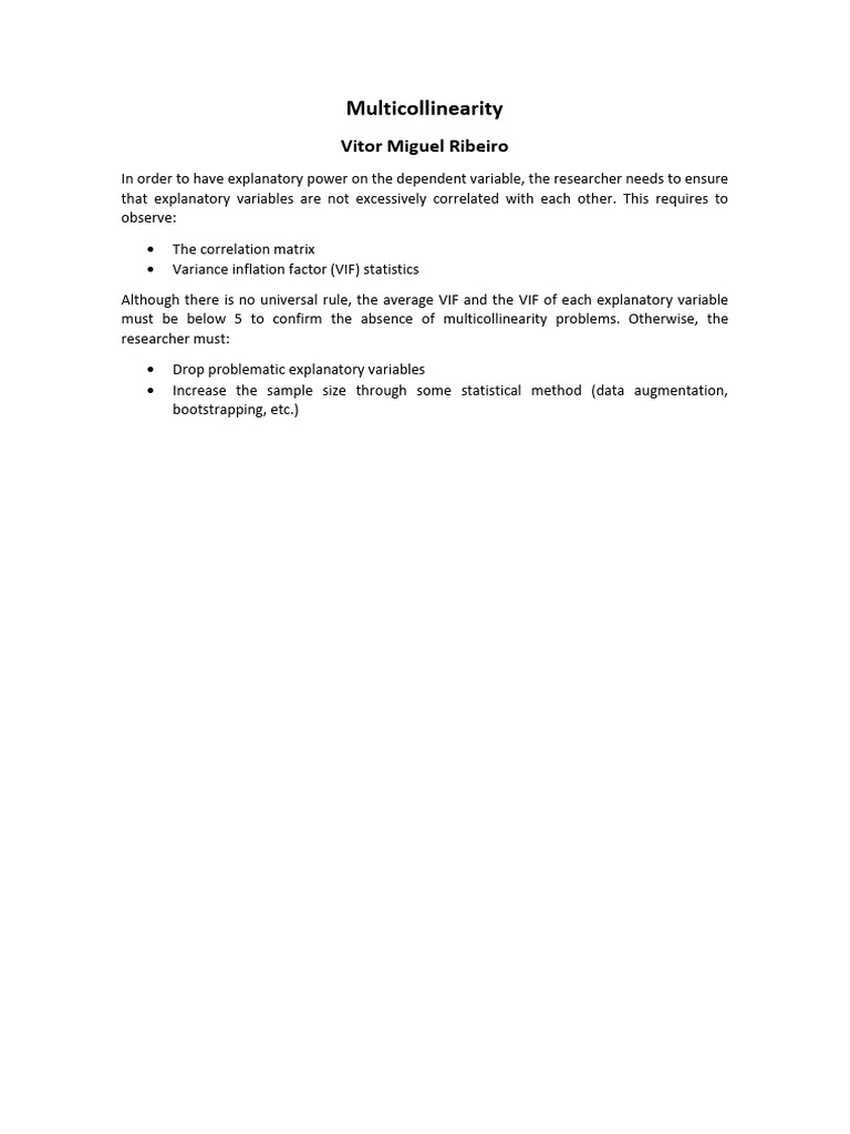 Multicollinearity | PDF