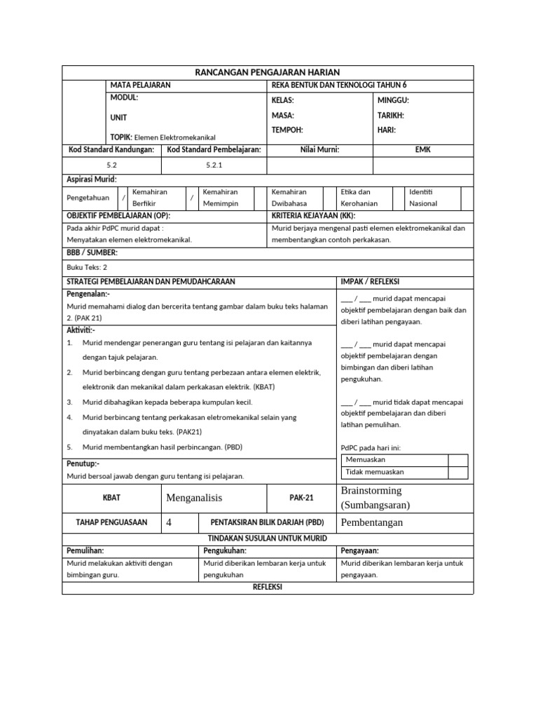 Format RPH RBT | PDF