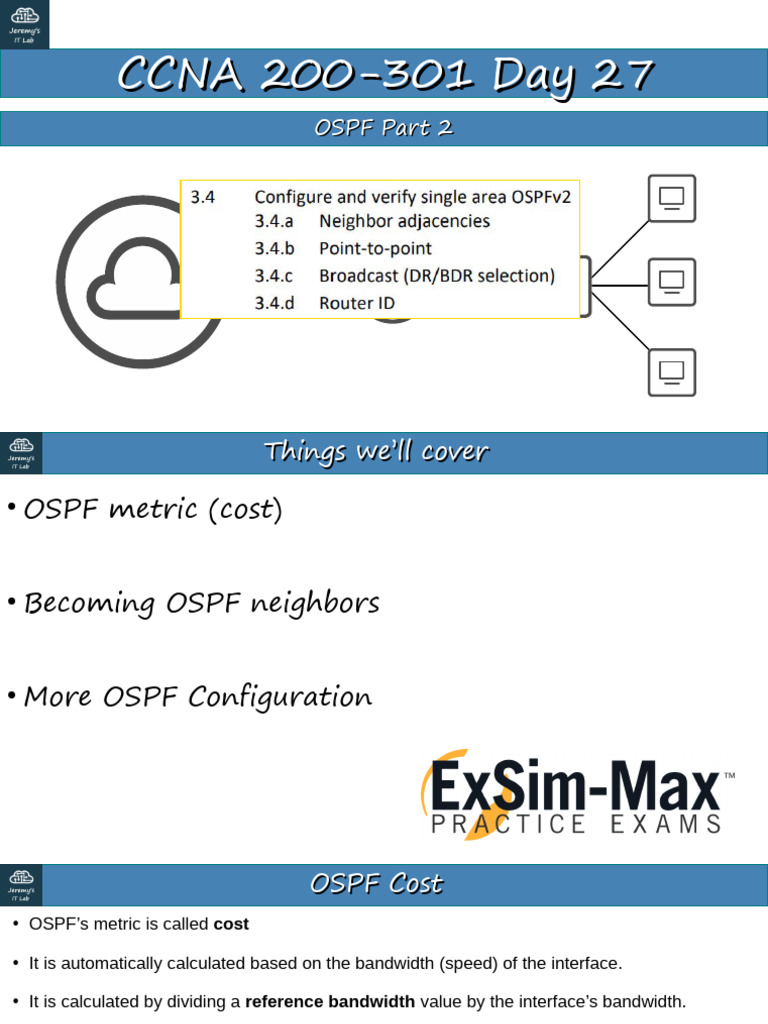 Day 27 Slides - OSPF (Part 2) | PDF | Data Transmission | Wide Area Network