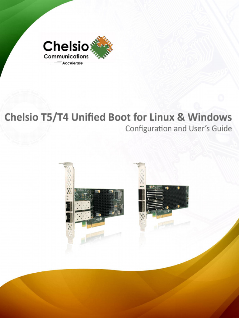 ChelsioT5 T4 UnifiedBoot LinuxWindows UserGuide | PDF | Booting | Bios