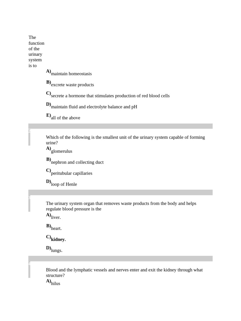 The Function of The Urinary System Is To | PDF | Kidney | Urinary System