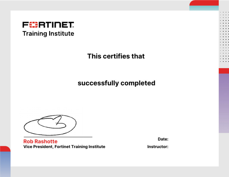Fortinet Training Institute Course Certification 2023 | PDF
