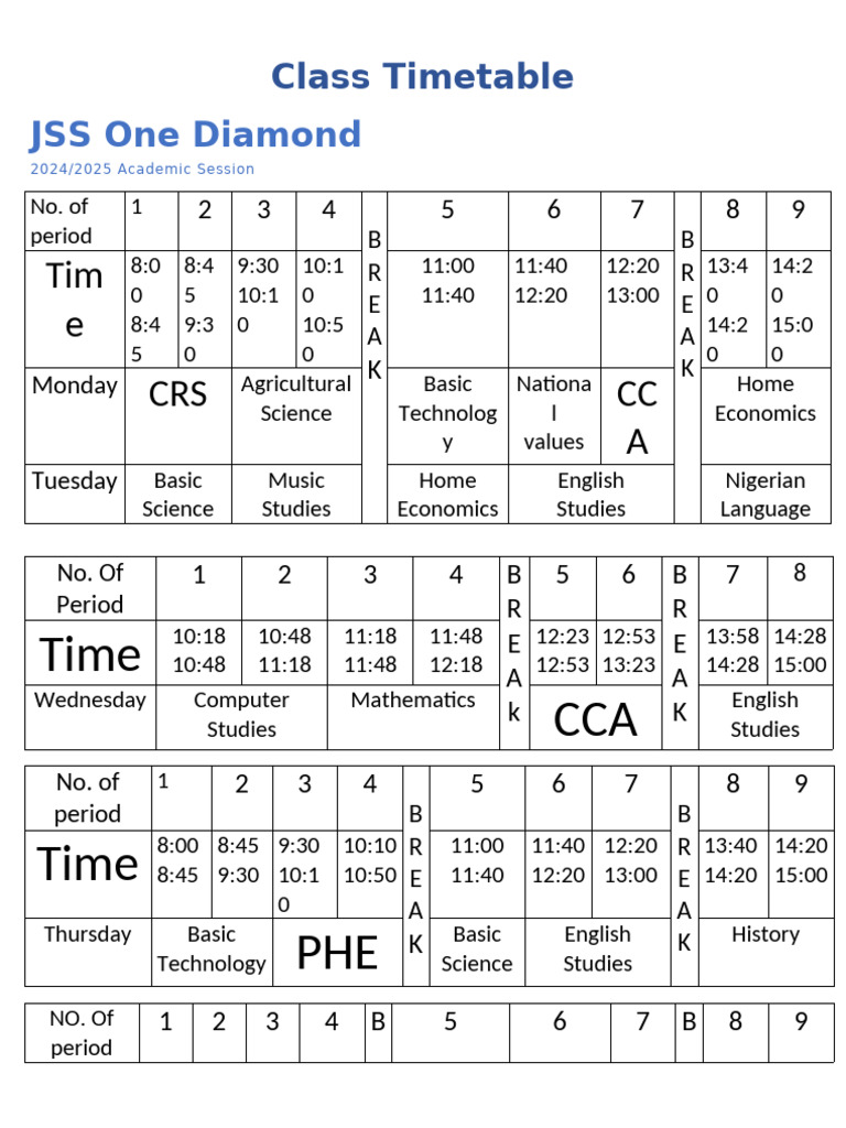 Time table | PDF