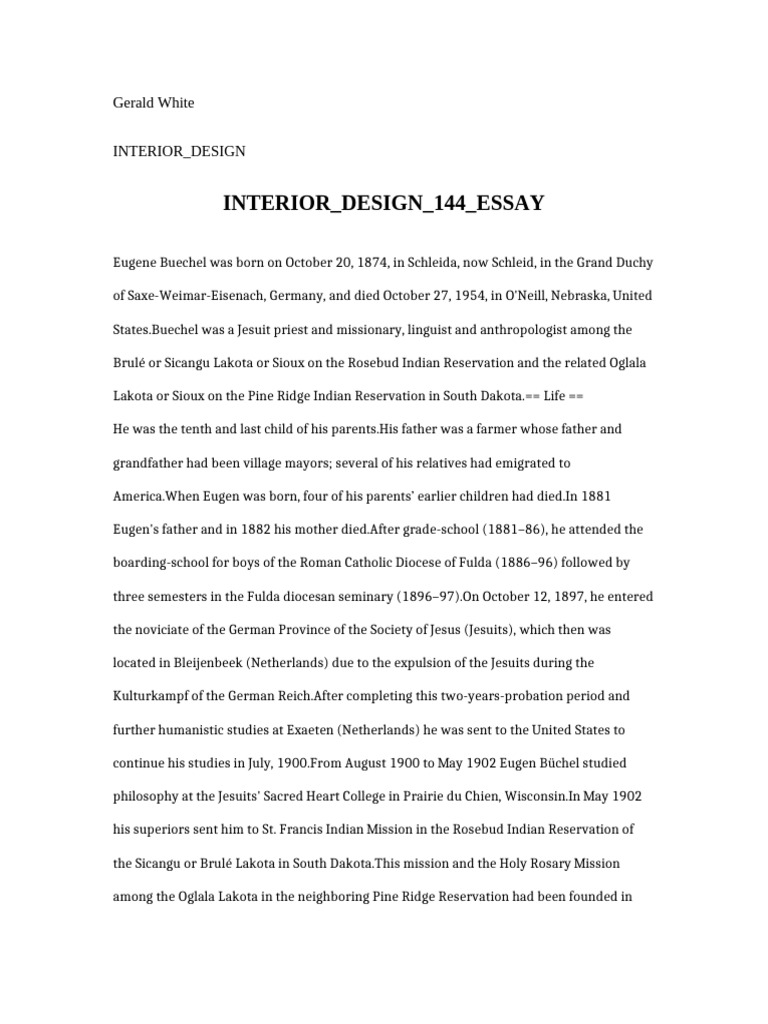 Interior Design 144 Essay | PDF | Siouan Peoples | Sioux