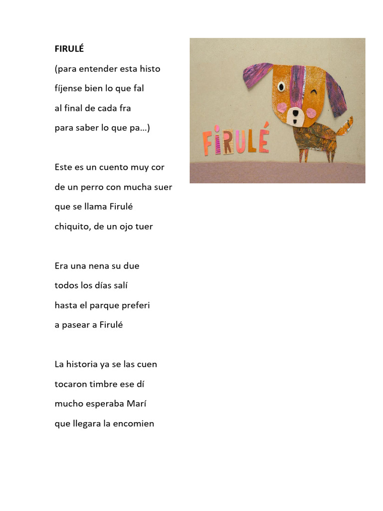 Firulé Canción | PDF | Poesía | Ficción general