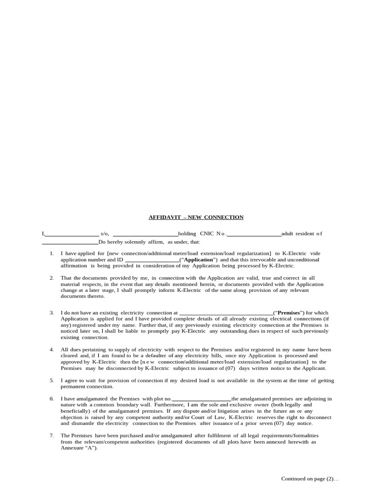 NC-Standard-Affidavit K-Electric | PDF | Indemnity | Affidavit