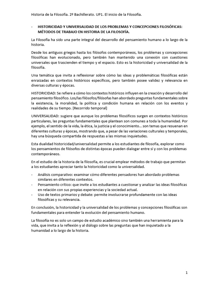 Up1 El Inicio de La Filosofã A | PDF | Razón | Pensamiento