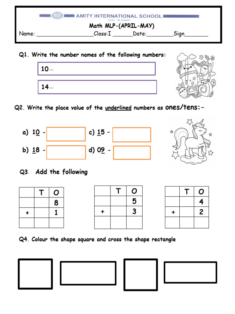Math MLP - April & May | PDF