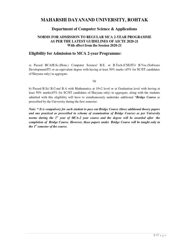 MDU MCA 2-Year Programme | PDF | Class (Computer Programming) | Central Processing Unit