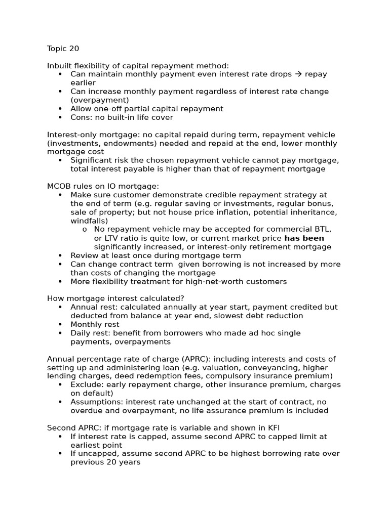 CeMAP 2 - Unit 6 | PDF | Mortgages | Loans