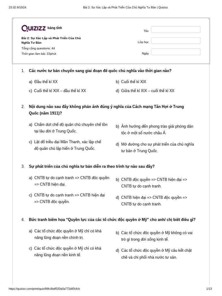 Bai 2 - Su Xac Lap Va Phat Trien Cua Chua Nghia Tu Ban | PDF