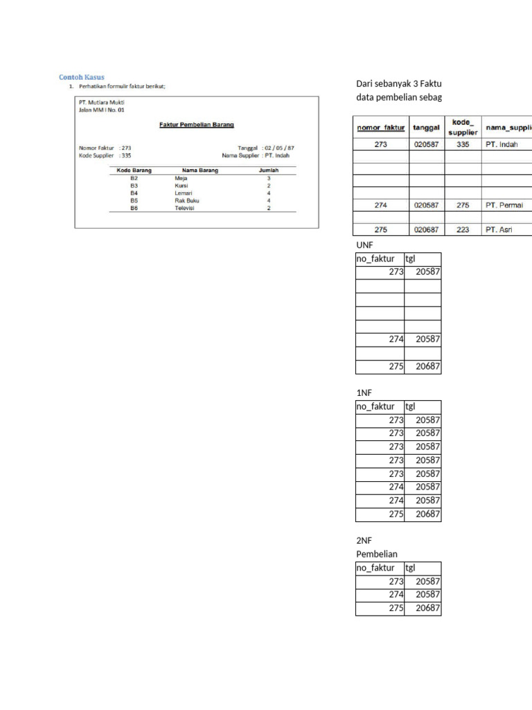 Contoh Normalisasi 1 | PDF