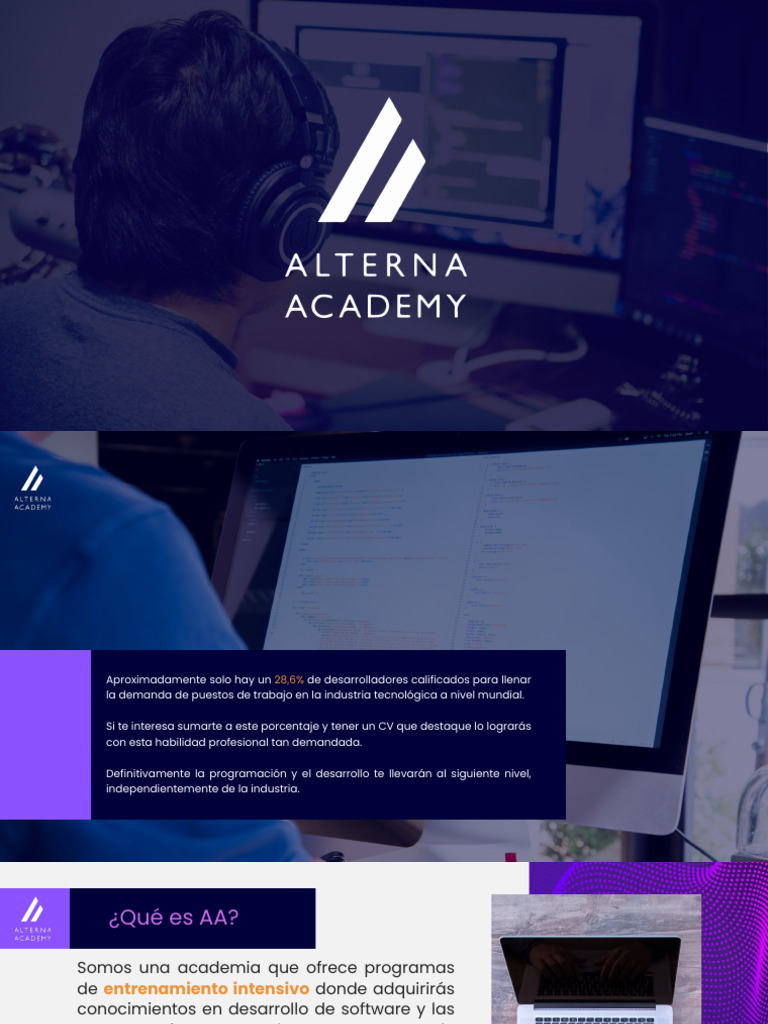 Presentación Alterna Academy Programa Desarollador Full Stack Developer | PDF | Bases de datos ...