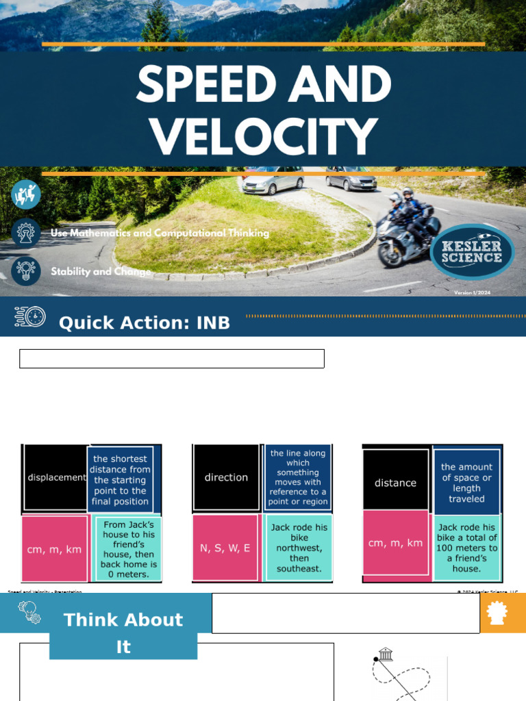 7) Speed and Velocity INTERACTIVE SLIDES | PDF