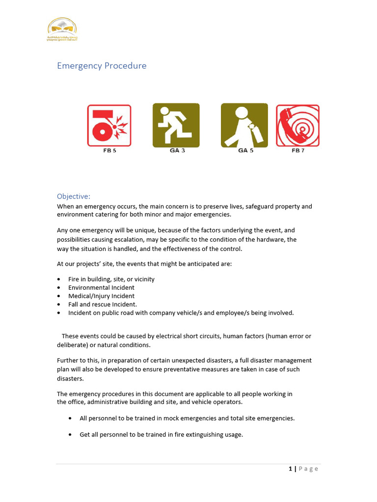 1.1 Emergency Response Procedure | PDF | Emergency | Emergency Management