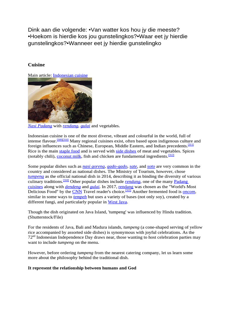 Food and Culture | PDF | Indonesian Cuisine | Foods