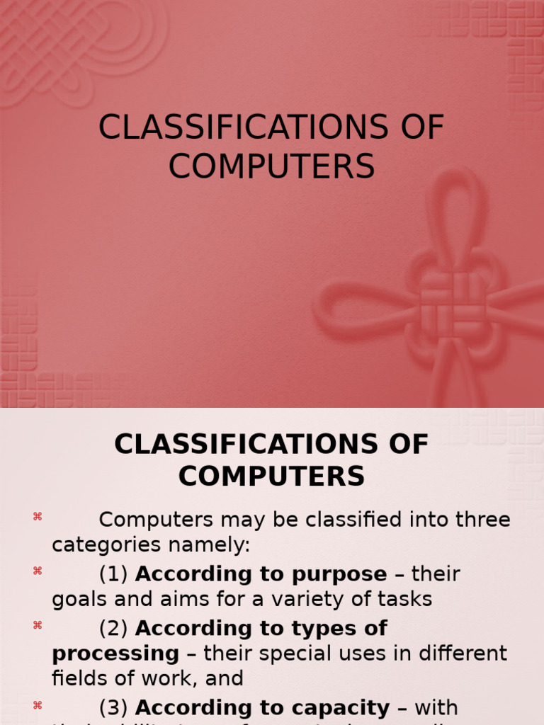 Computer Classifications Explained | PDF | Microcomputers | Personal ...