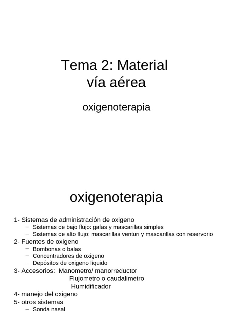 U.2.1.b Oxigeno Tema 2b | PDF | Oxígeno | Reanimación cardiopulmonar
